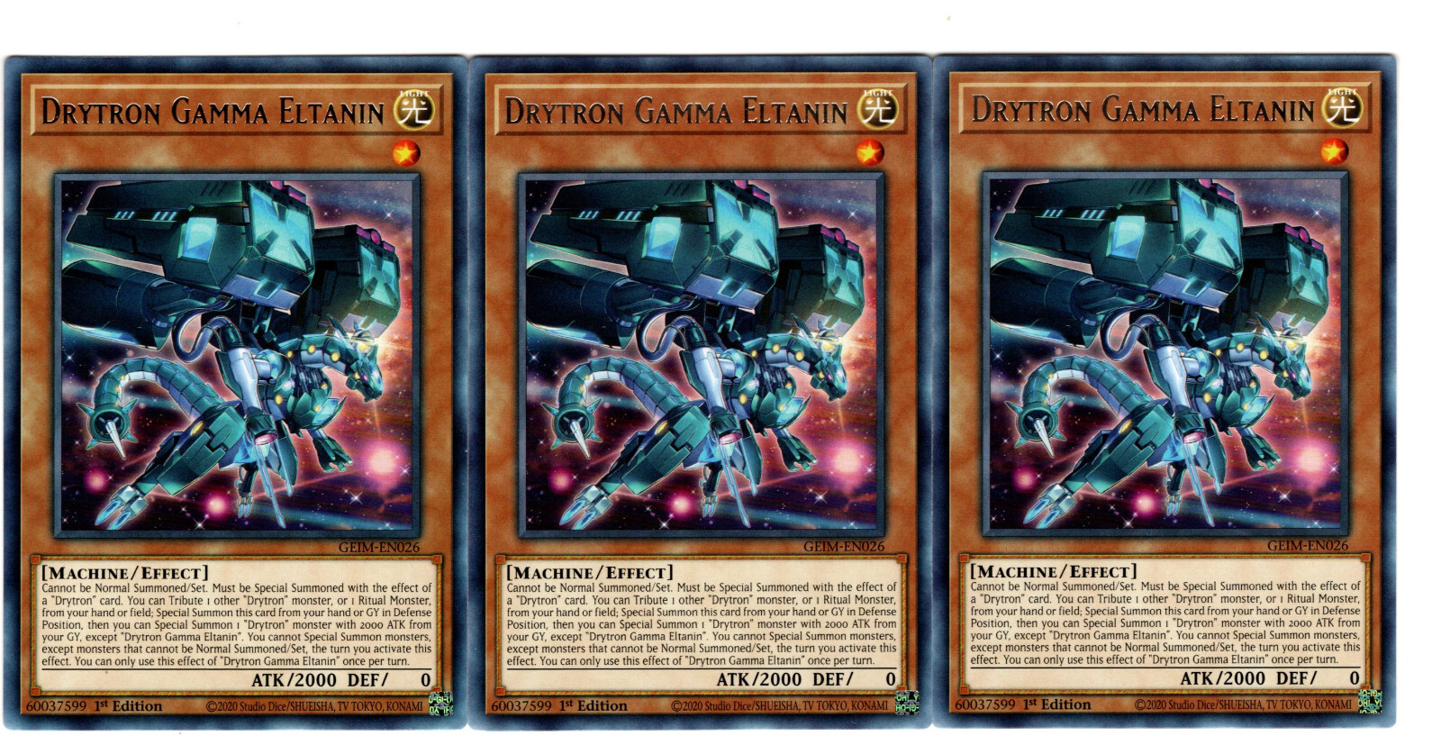 Yugioh 3X - Drytron Gamma Eltanin - Rare - 1st Edition - GEIM-EN026 ...