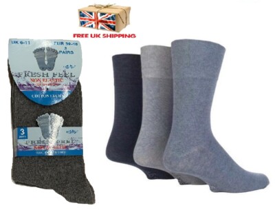 MENS NON ELASTIC DIABETIC EASY GRIP LOOSE SOFT TOP SOCKS LOT M-524 | eBay