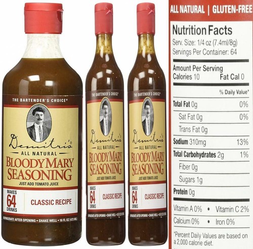 Demitri's Classic Bloody Mary Seasoning Mix, 16 0z Bottles (Pack of 2 ...