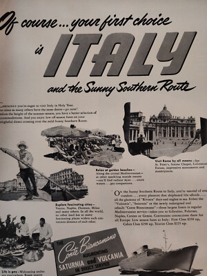 1950 Original Esquire Ad ITALY Italian Line American Export Lines ...