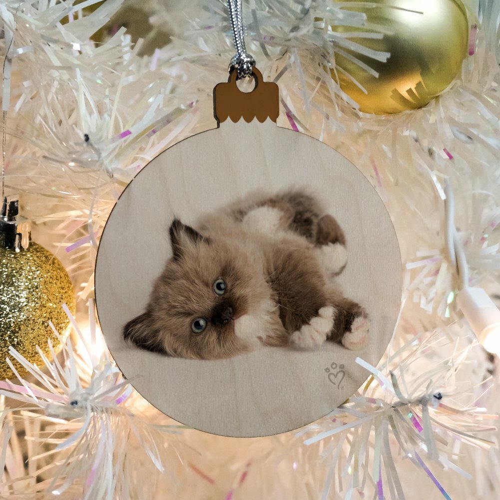 Miradoll Ragdoll Kitten Cat Brown Lazy Wood Christmas Tree Holiday ...