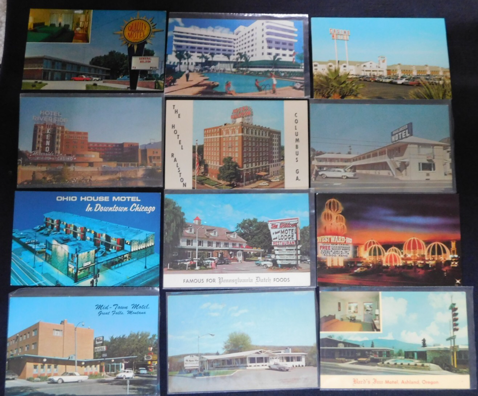 Huge Lot of 125+ chrome postcards~ Hotel, Motel, Restaurant~ Various ...