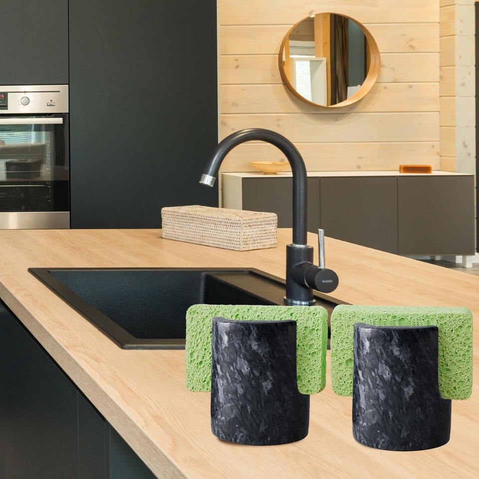 Marble Sponge Holder for Kitchen, Rustic Farmhouse Decor, Sink Sponge ...