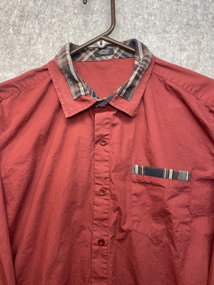 Coofandy XL Men's Shirt Wine Red Short Sleeve Pocket Cotton Blend ...
