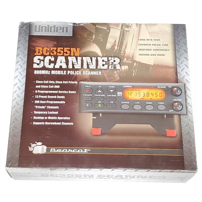 Uniden BC355N 800MHz Compact Base Mobile 300 Channel Scanner Bearcat ...