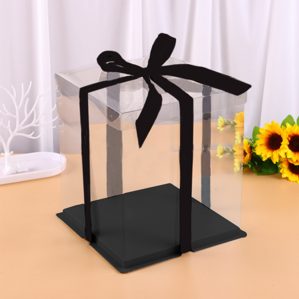 Large Clear PVC Gift Box Cakes Candy Packaging Wedding Favors ...
