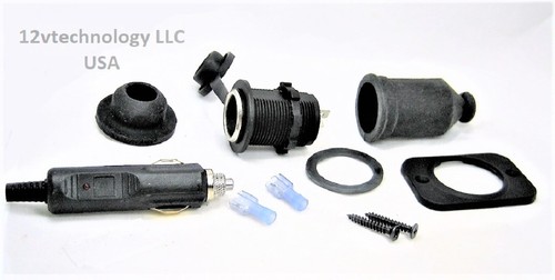 Waterproof Heavy Duty 12 volt 20 amp Accessory Lighter Rugged Socket ...