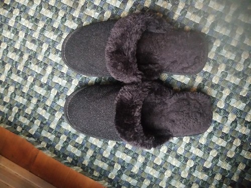 women slippers size 7/8 Black Sparkly Slide On No Back | eBay