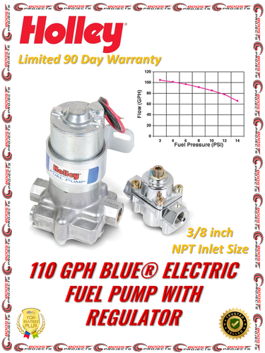 Holley 110 GPH Blue Electric Fuel Pump w/ Regulator (Gas Only ...