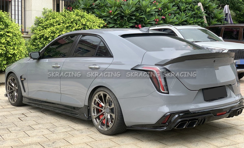 FOR 2020-2022 CADILLAC CT5 V STYLE HIGHKICK DUCKBILL CARBON FIBER TRUNK ...