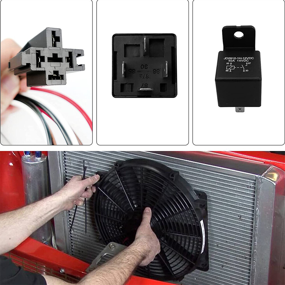 Dual Electric Fan Relay Kit with Thermostatic Sensor Switch 185 On 175 ...