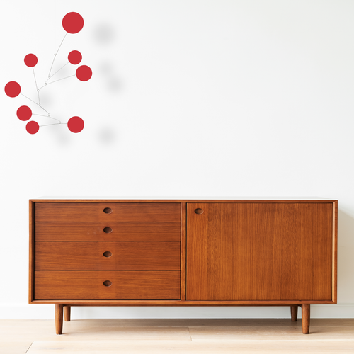 Marvelous Red Exuberant Art Mobile | Mid Century Modern Retro Atomic ...