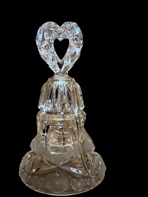 Heavy Crystal Cut Dinner Bell with Frosted Hearts from Precise | eBay