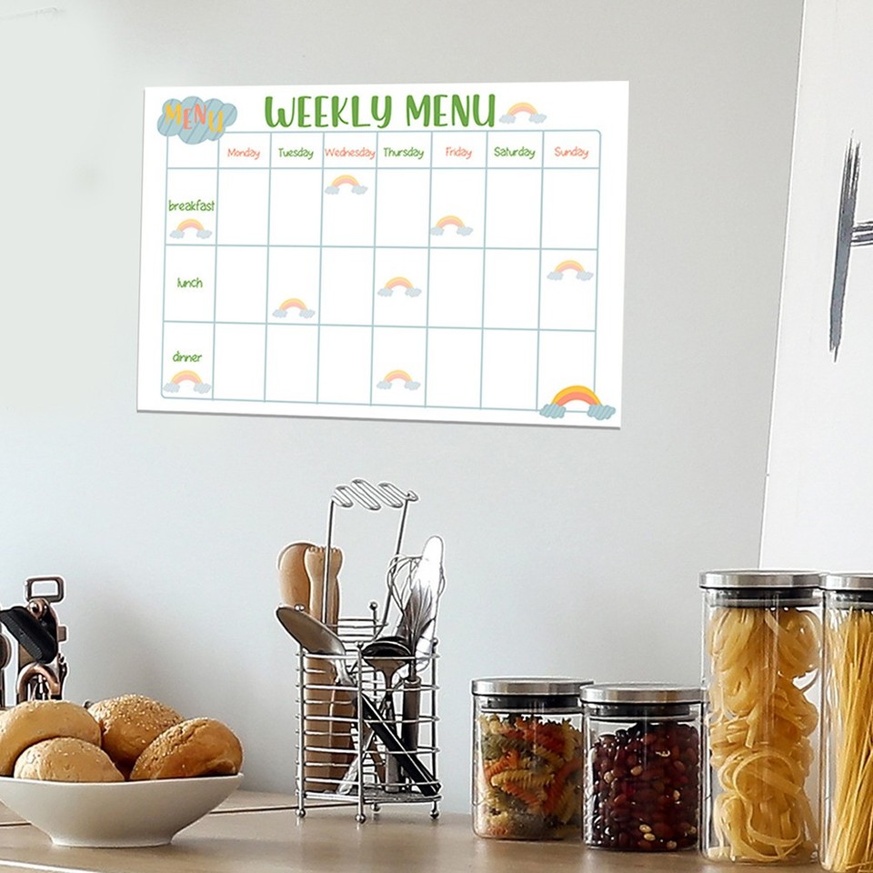 Whiteboard Meal Sticker Planner for Fridge Food Menu Kitchen Weekly ...