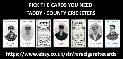 TADDY - COUNTY CRICKETERS - PICK THE CARDS YOU NEED | eBay UK