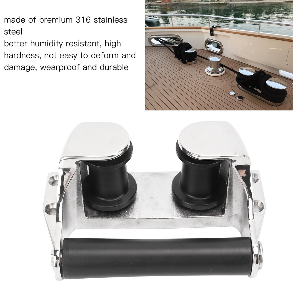 Boat Bow Fairlead Roller 316 Stainless Steel Cleat Bollard Chock Anchor ...
