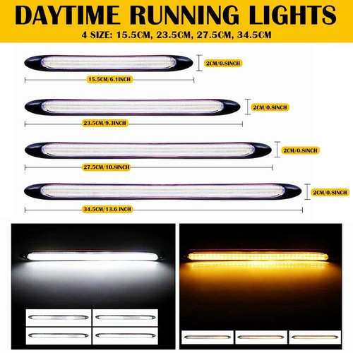 6" Sequential DRL Daytime LED Running Light Flowing Turn Signal ...