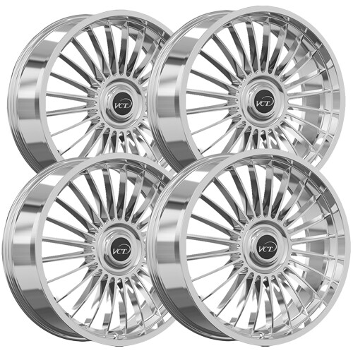 (Set of 4) VCT Spider 24x9 6x135/6x5.5" +24mm Chrome Wheels Rims 24 ...