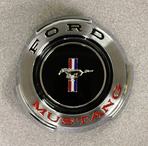 1965 Ford Mustang Gas Cap Chrome Twist on with cable | Black | Genuine ...