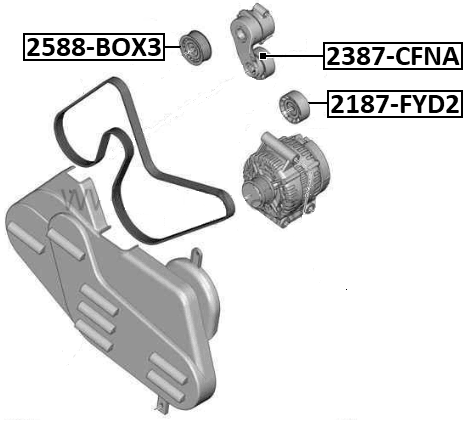 Pulley Idler Fits Peugeot 1608024880, 1611423480, 1731729, 6C1Q-19A216 ...