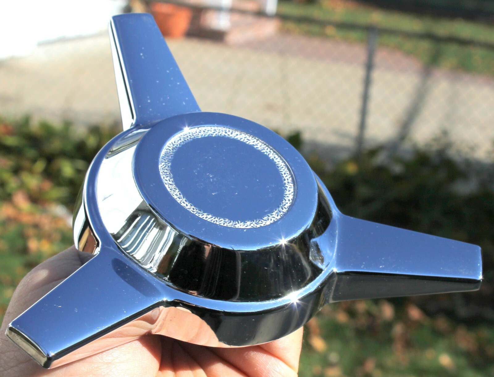 NEW Set of 4 TRU-SPOKE Chrome Wheel 3 Bar Spinner Center Cap Cragar ...