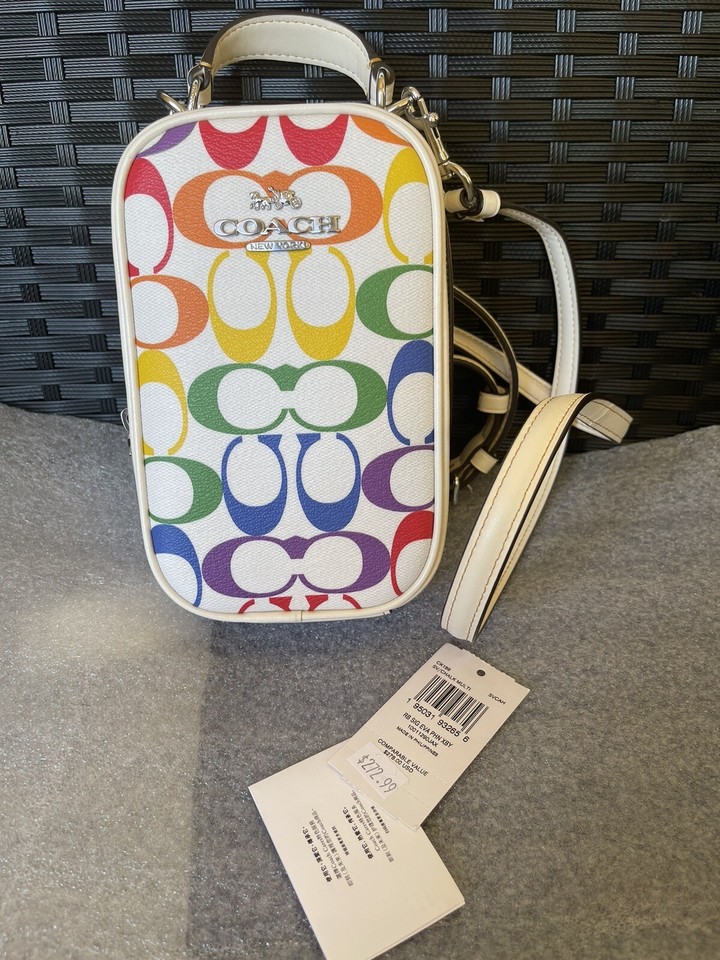 NWT Coach Pride Eva Phone Crossbody In Rainbow Signature Canvas ...