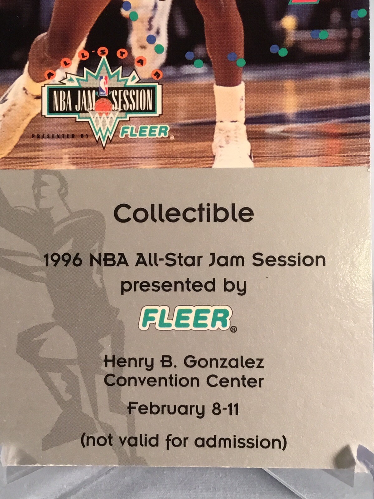 1996 NBA All-Star Jam Session Collectible Ticket Avery Johnson Spurs ...