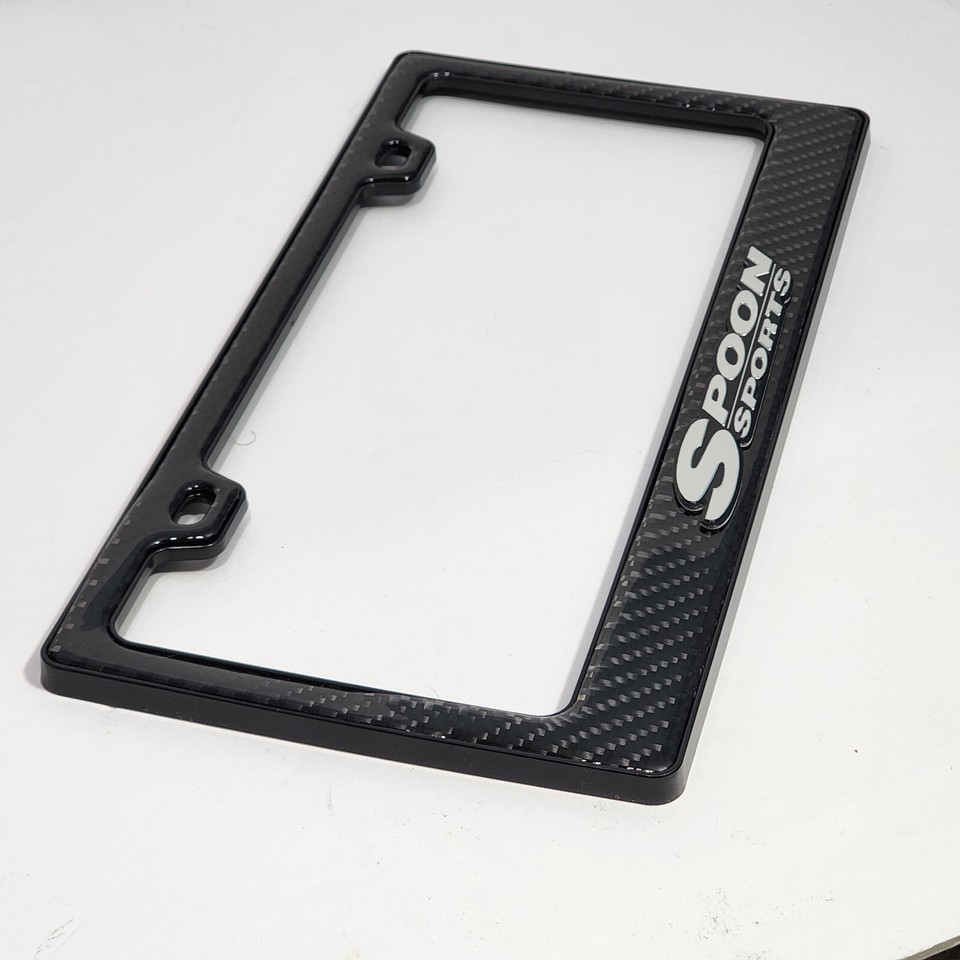 LICENSE PLATE FRAME COVER CARBON FIBER LOOK FOR HONDA CIVIC CRV SPOON ...