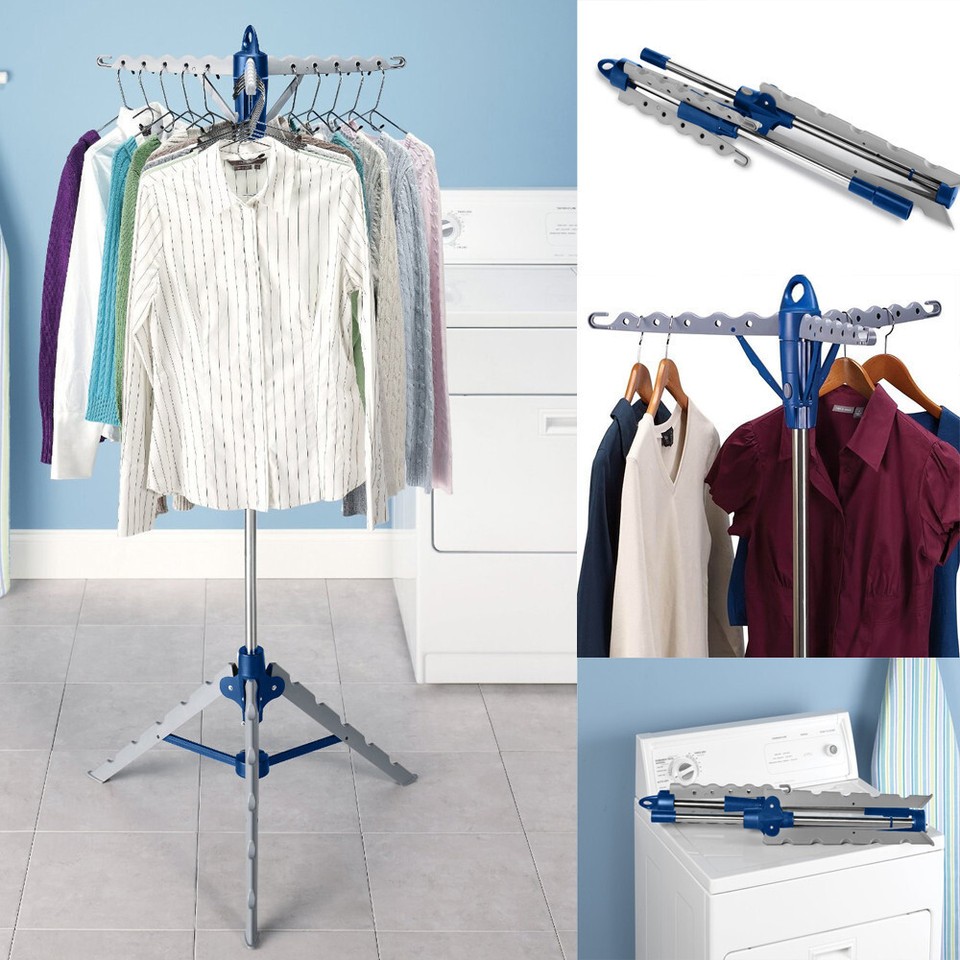 Tripod Folding Clothes Dryer Rack, Portable Foldable Airer Multi ...