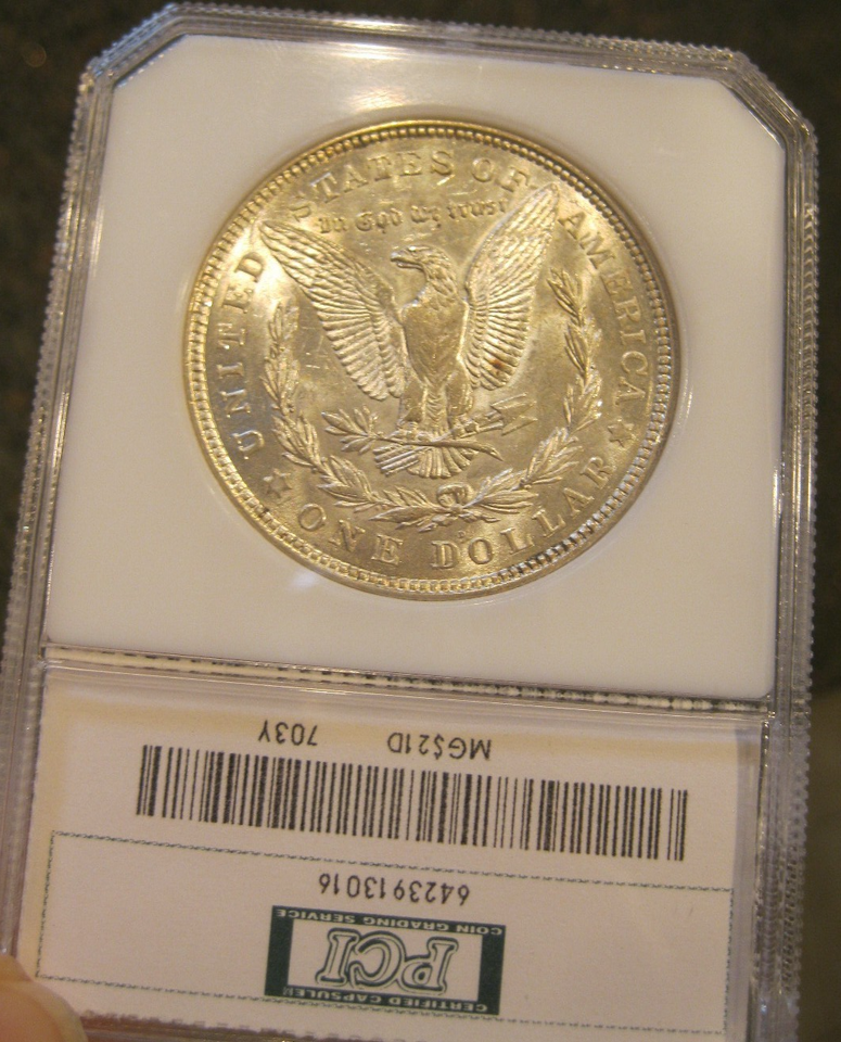 1921 D Morgan silver dollar-BU, RARE PCI, 10 digit code, Peripheral ...