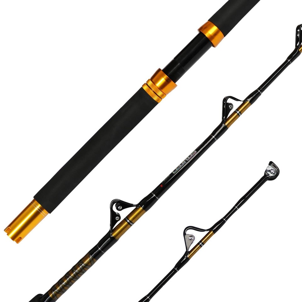 Fiblink 1-Piece/2-Piece Saltwater Offshore Heavy Trolling Rod Big Game ...