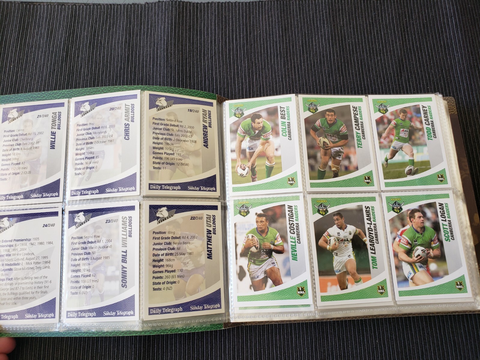 NRL COLLECTOR CARDS AND BINDER - CENTENARY YEAR - 2008 - COMPLETE SET ...