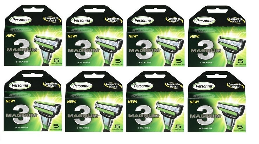 40 Personna Magnum3 Razor 3 Blades Cartridge Refill Fits M5 Magnum5 ...