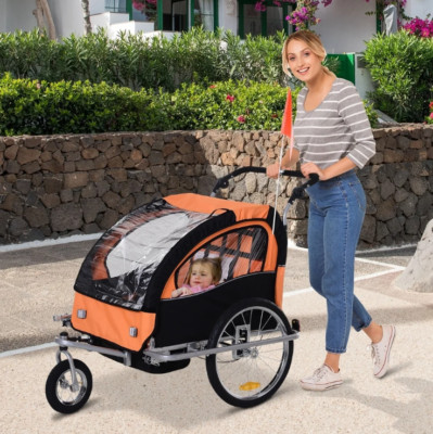 Bike Child Seat Trailer Double Kid Stroller Deluxe Burley Wagon Hitch 2 ...