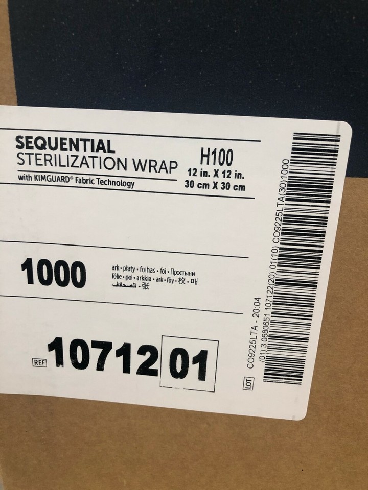*1,000-Pieces* Halyard Health H100 12" x 12" Sequential Sterilization ...