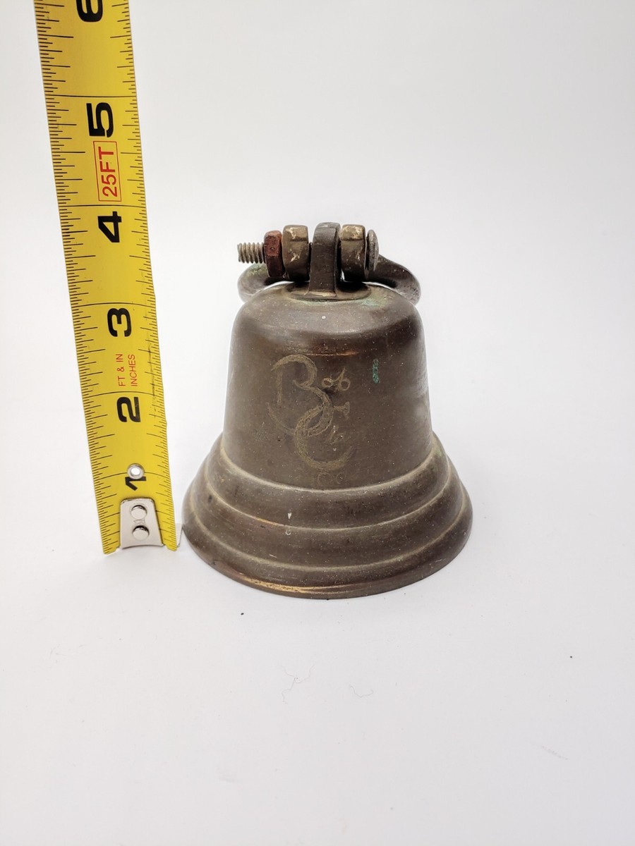 Antique Heavy Brass Bell With Original Clapper School Bell Dinner