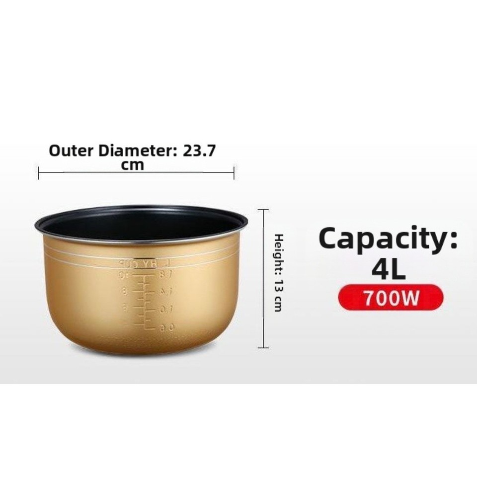 Rice Cooker Non-Stick Insert Aluminum Alloy Construction Measurement ...