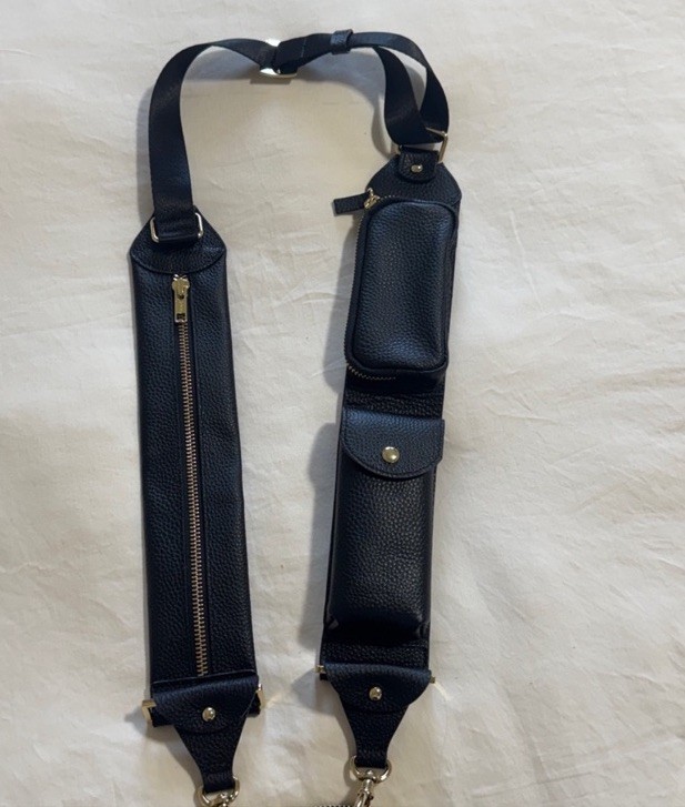 Bandolier black Round Crossbody Bag with Multi-Pocket Strap - Black | eBay
