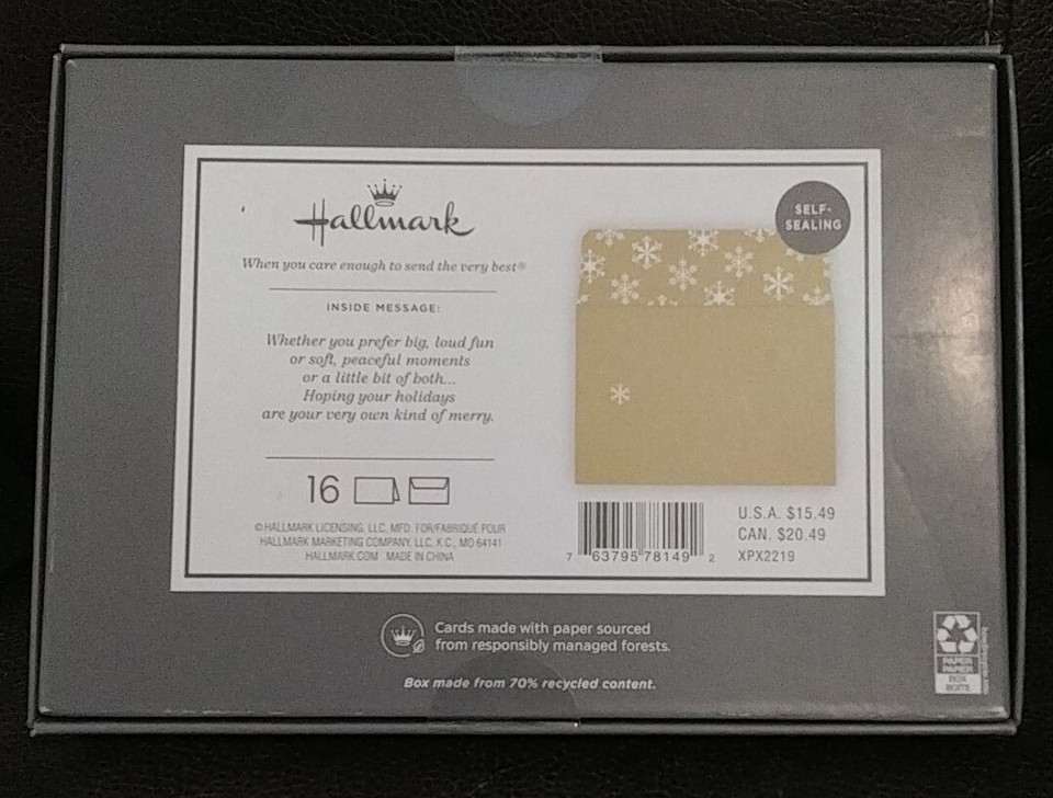 Hallmark Christmas Holiday Greeting Cards with Inside Message 16Cards ...