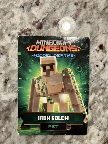 IRON GOLEM Minecraft Dungeons Arcade Card Very Rare 98/98 - CREASED! | eBay