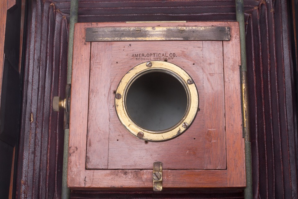 SCARCE 1890s American Optical STAR VIEW CAMERA wooden 5" x 8" w/ 1/4 ...