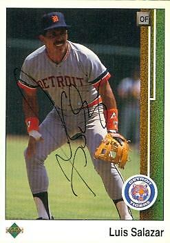 Luis Salazar autographed Baseball Card (Detroit Tigers) 1989 Upper Deck ...