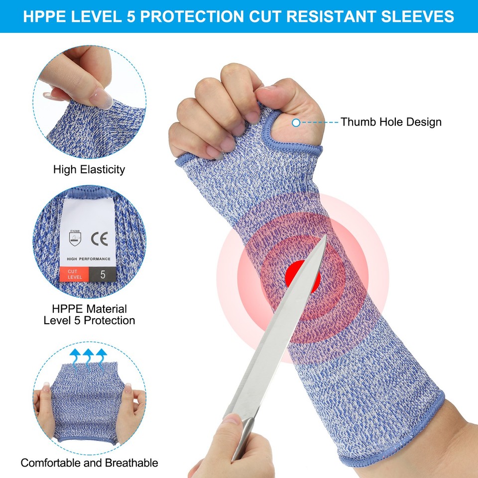 3Pairs S Arm Protectors Sleeve Cut Resistant Sleeve with Thumb Hole ...