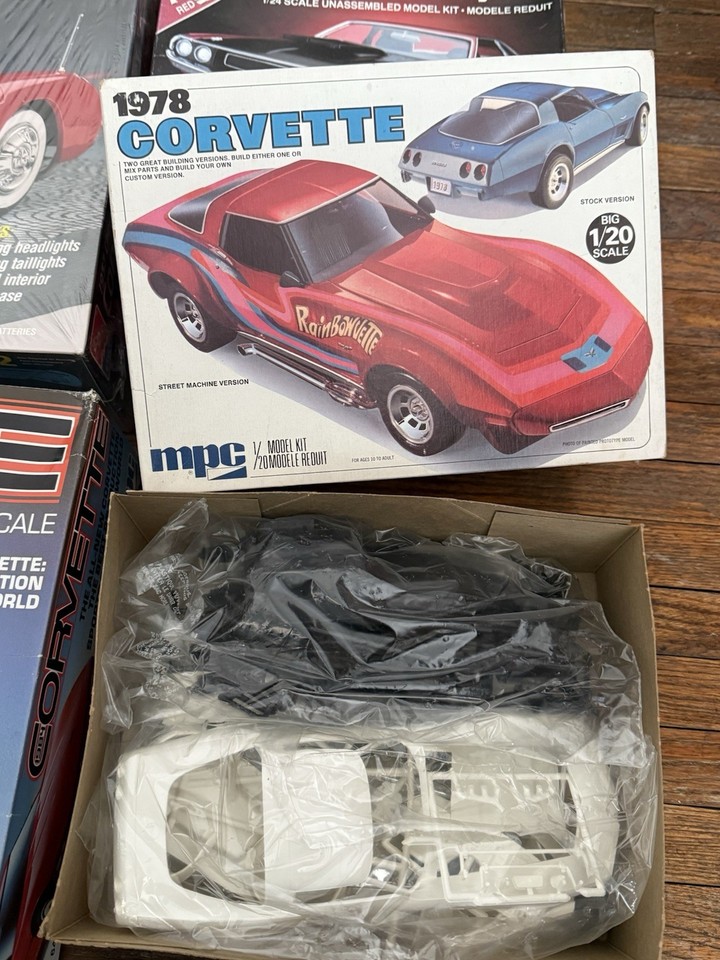 Lot of Corvette Model Kits Some Factory Sealed Some Open Boxes | eBay