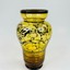 Transparent Yellow Glass Vase with Hand Painted Floral Silver Overlay ...