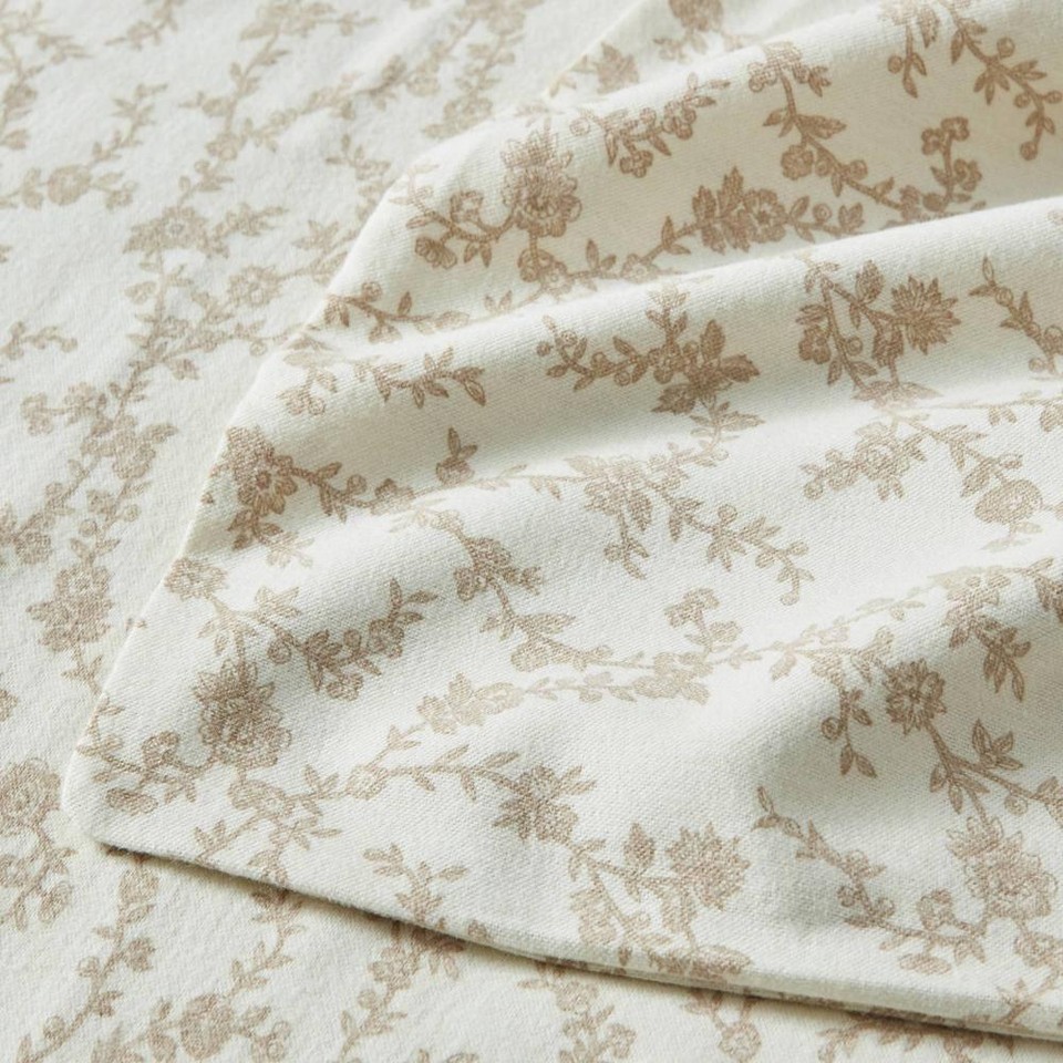 Laura Ashley Sheet Set Queen Deep Pocket Flannel Classic Floral Beige 4 ...