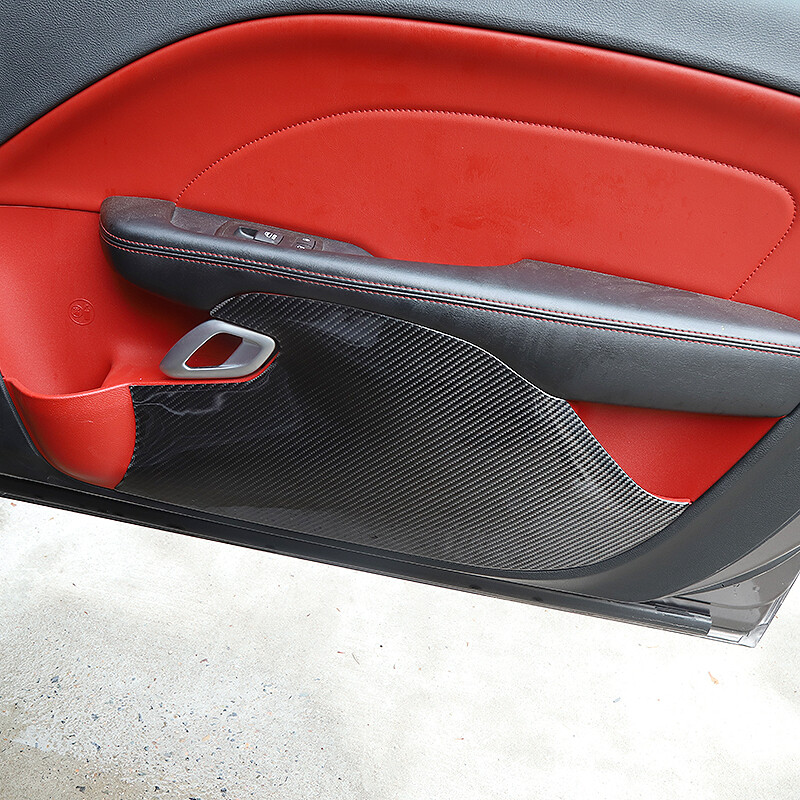 Soft Carbon Fiber Interior Door Anti-kick Panel Cover for Dodge ...