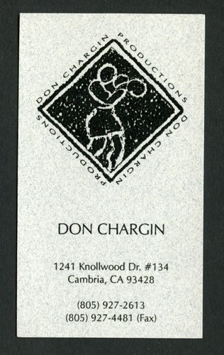 Don Chargin signed autograph auto Don Chargin Productions Business Card ...