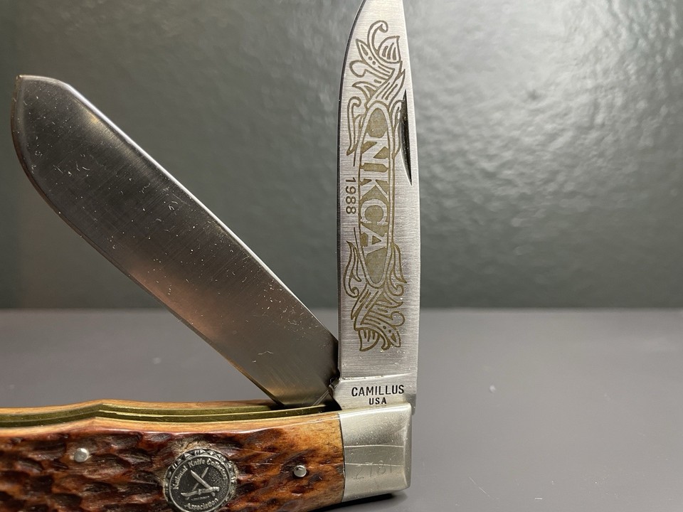 1988 Camillus NKCA Club Jumbo Trapper – Brown Jigged Bone - No Box | FREE SHIP | eBay