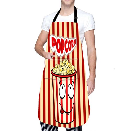 Hippie Popcorn Apron Red Yellow Cotton with 2 Pockets Waterproof ...